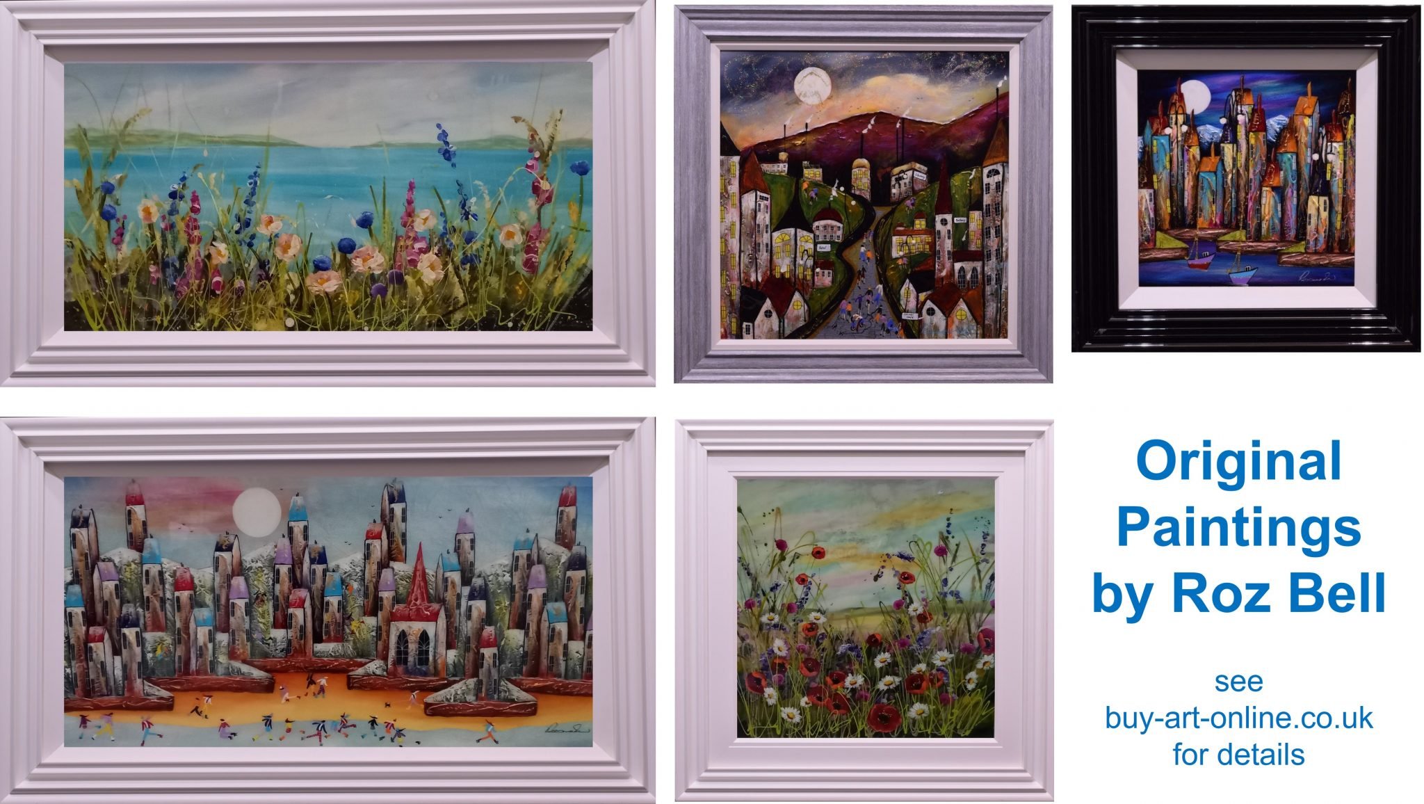 Contemporary original paintings under resin from Roz Bell | Quay Art