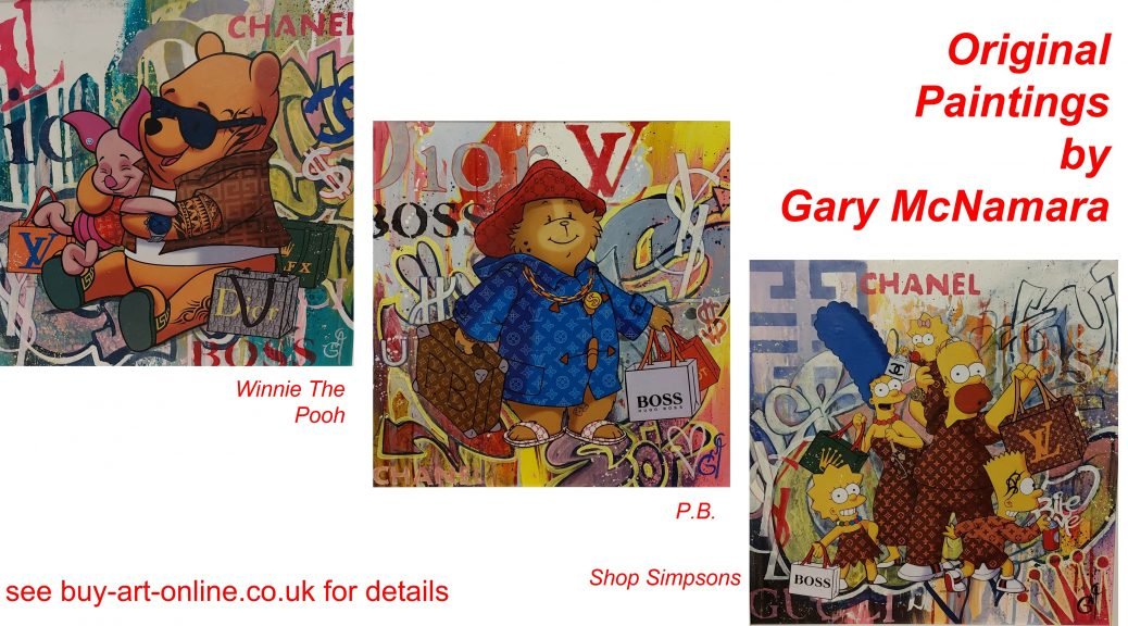 Well known cartoon characters and iconic luxury brands | Quay Art