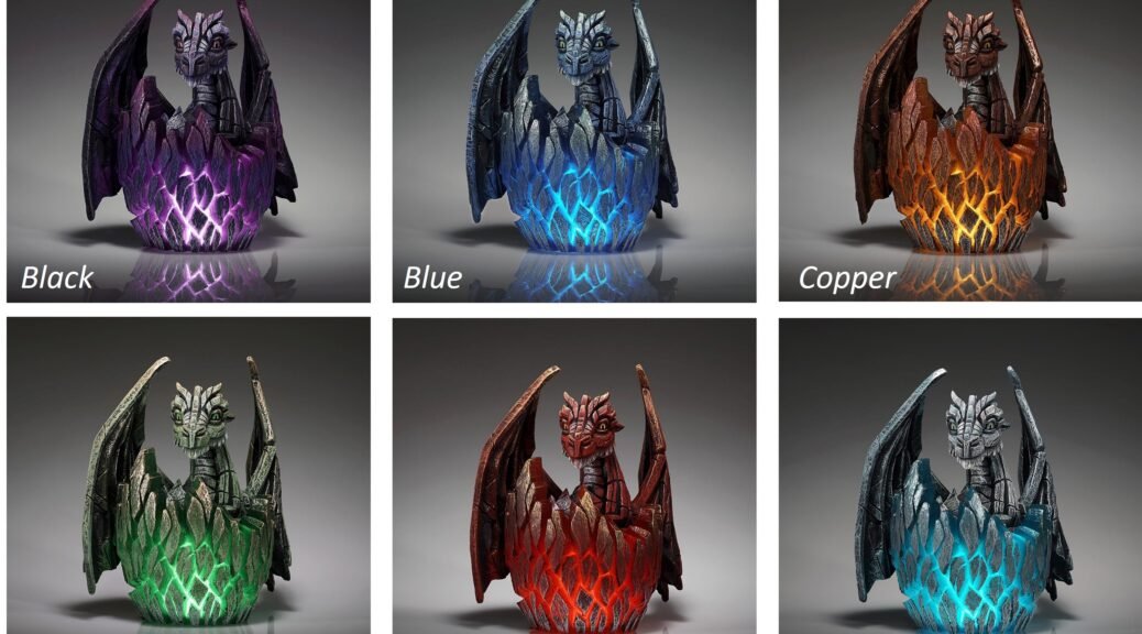 Illuminated Dragon Sculptures in Amazing Colours | Quay Art
